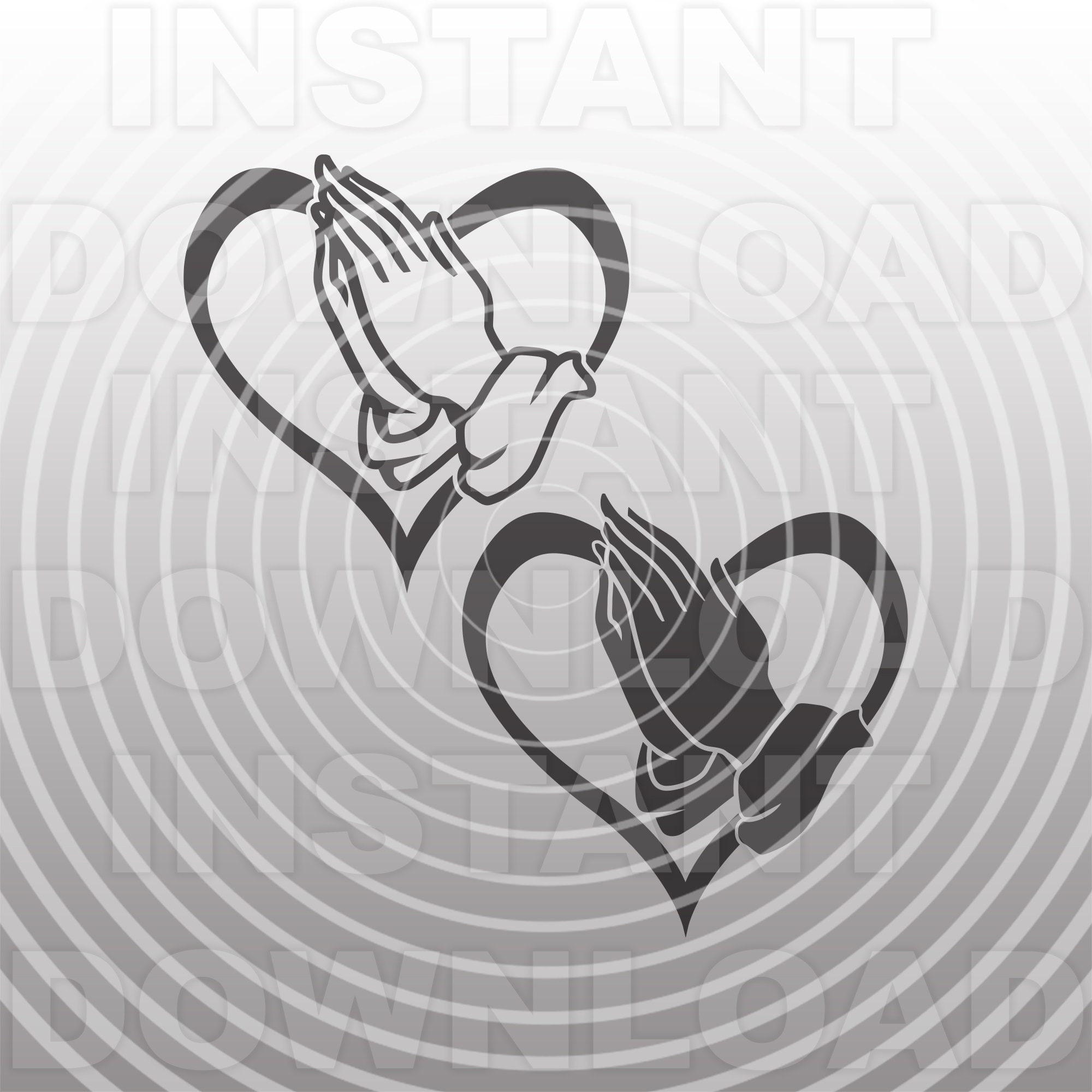 Praying Hands With Heart SVG File,christian Svg,bible Study Svg,sunday ...