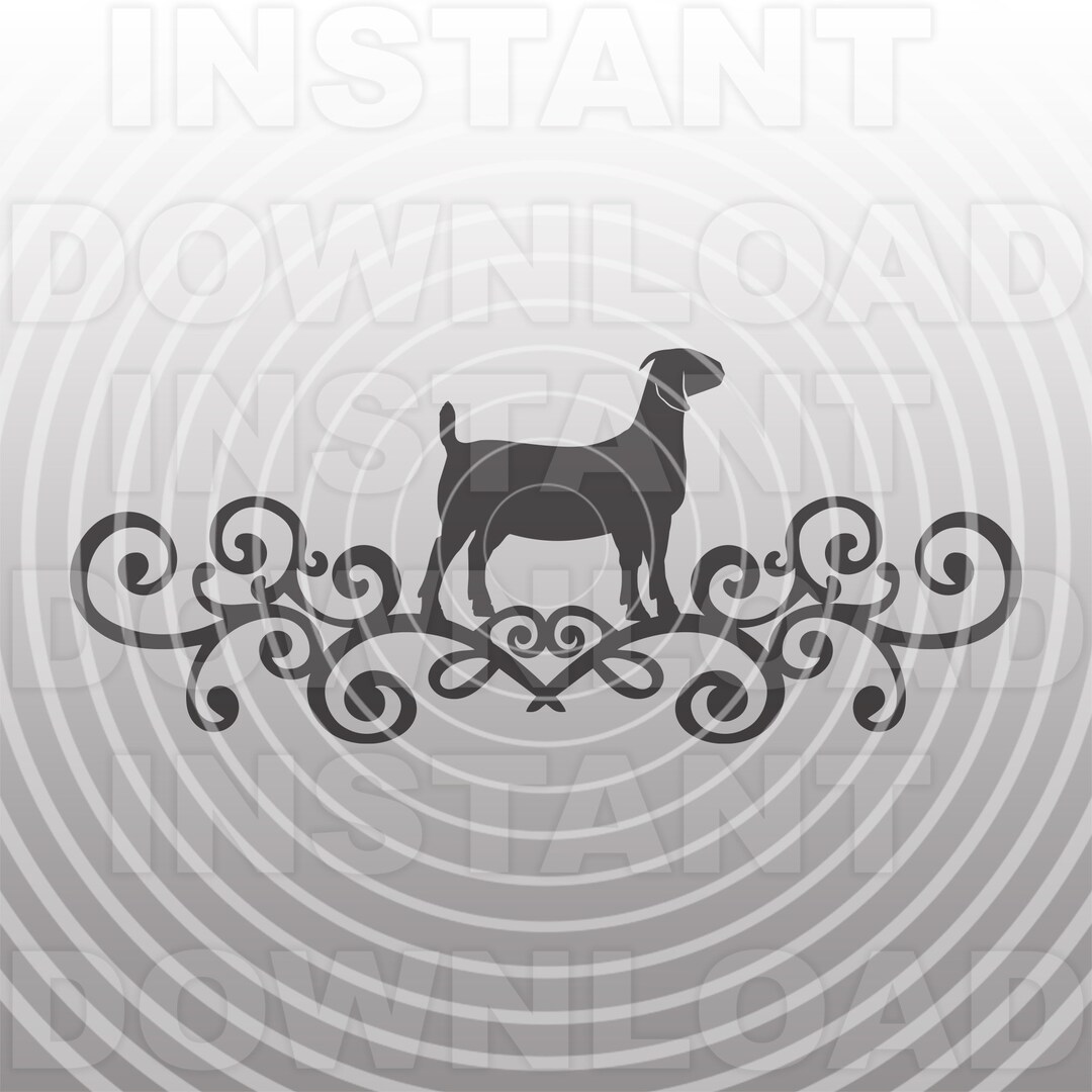 Show Boer Goat With Fancy Filigree SVG File,livestock Svg,farm Animal ...