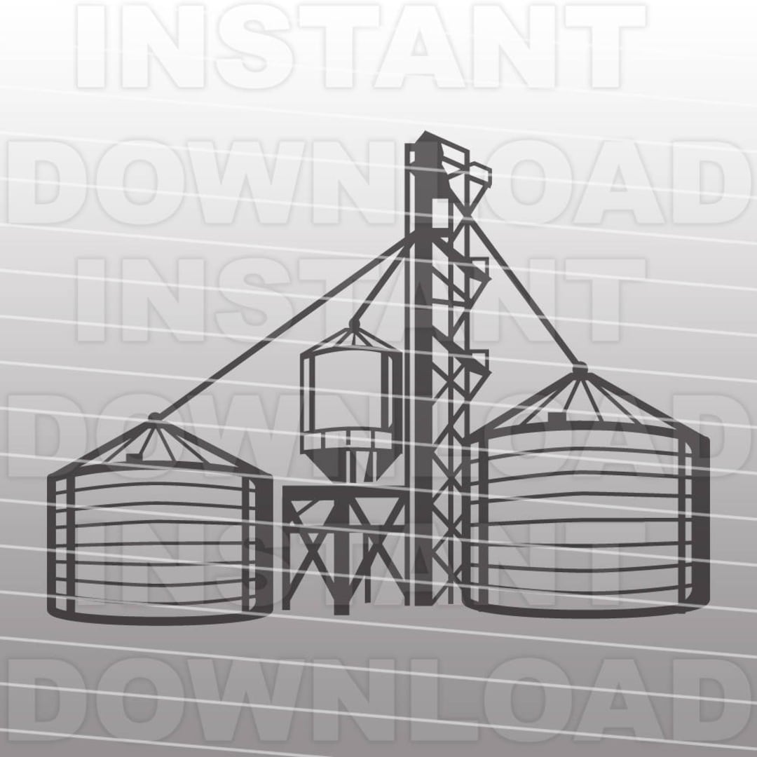 Grain Bin SVG File,farming SVG File,grain Elevator SVG File,vector Art ...