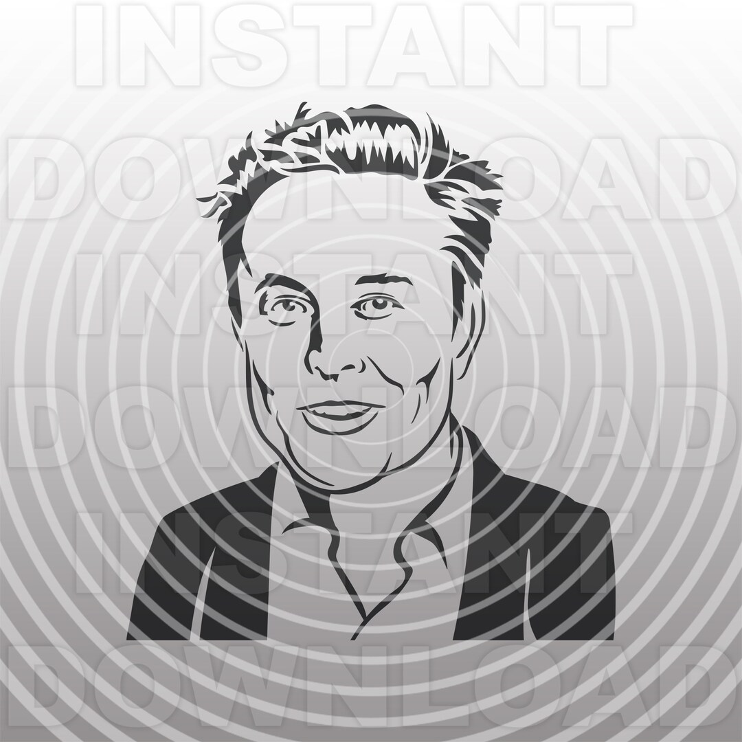 Elon Musk Portrait SVG File -vector Clipart Commercial & Personal Use ...