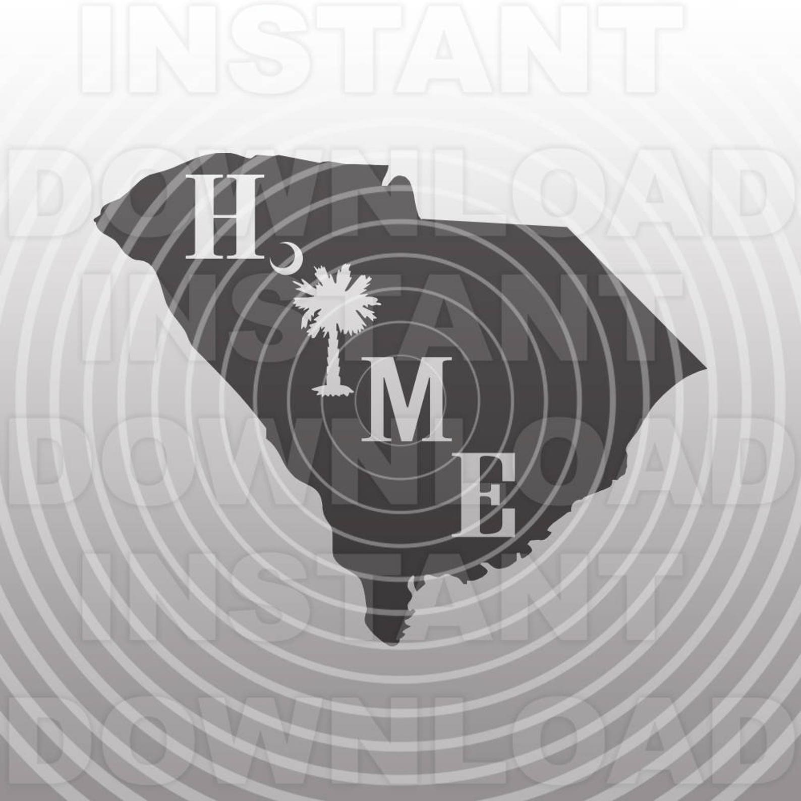 South Carolina Home SVG Filepalmetto Moon Svgsouthern Svg - Etsy