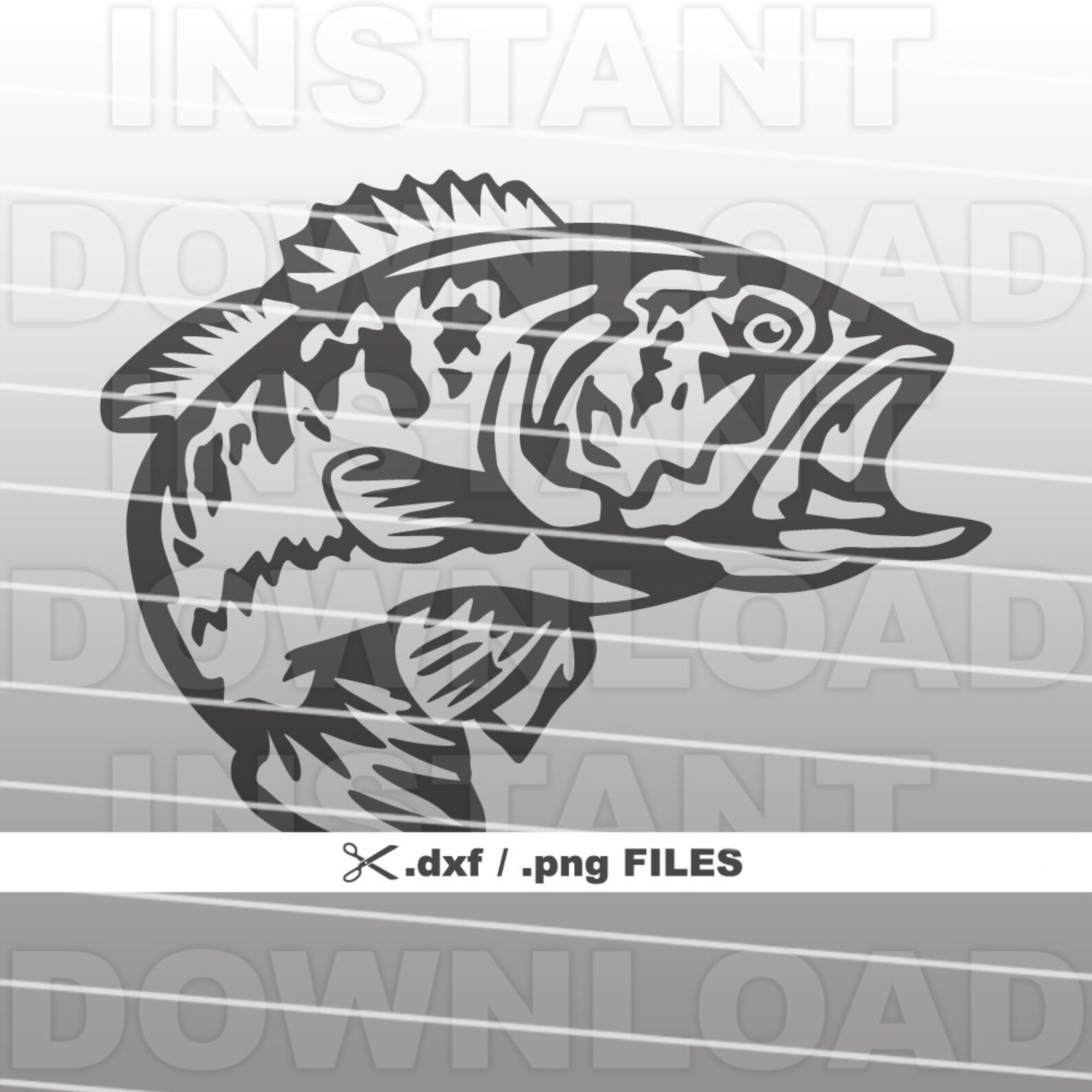 Fishing DXF Filebass Dxflargemouth Bass DXF File-vector Clip - Etsy