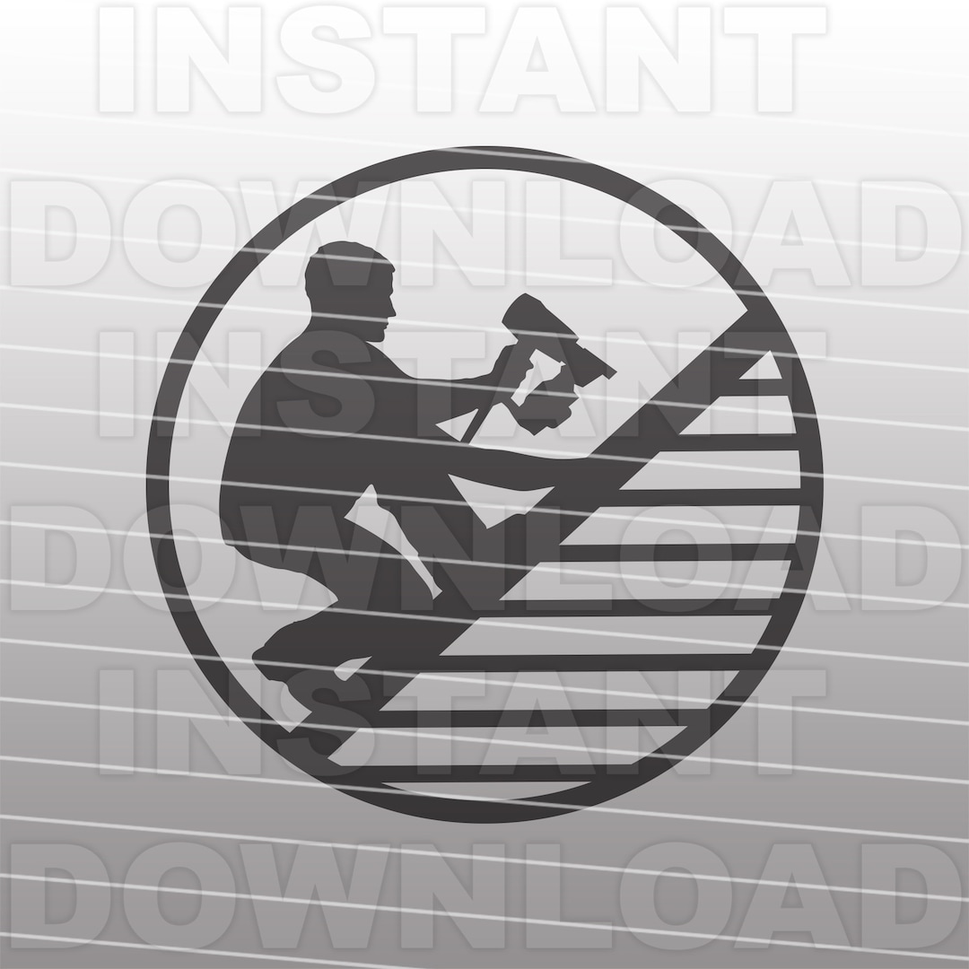 Roofer on Roof With Nail Gun and Circle Frame SVG Fileroofing - Etsy
