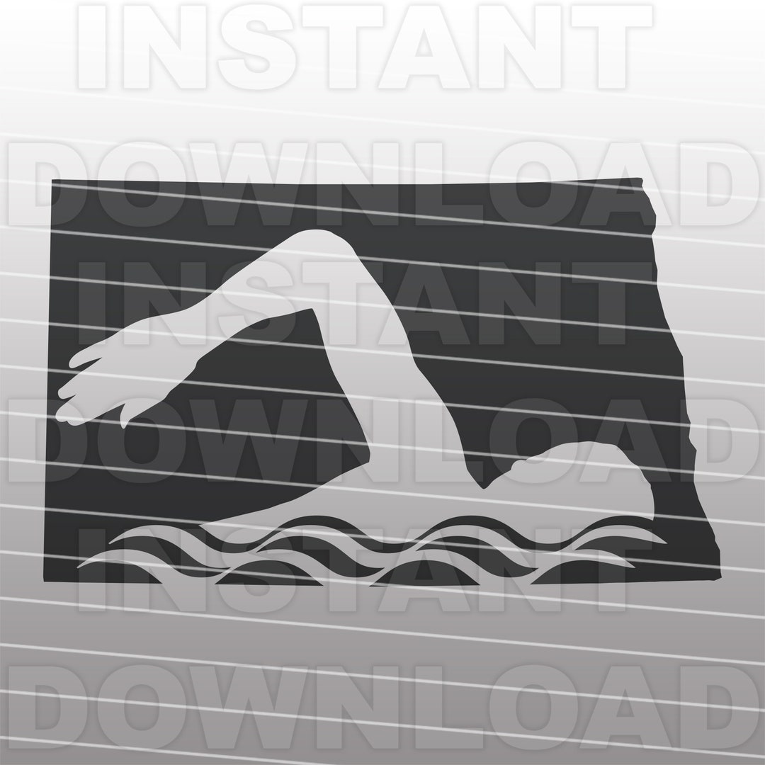 Swimming SVG File,swimmer Svg,north Dakota Svg -vector Clipart ...