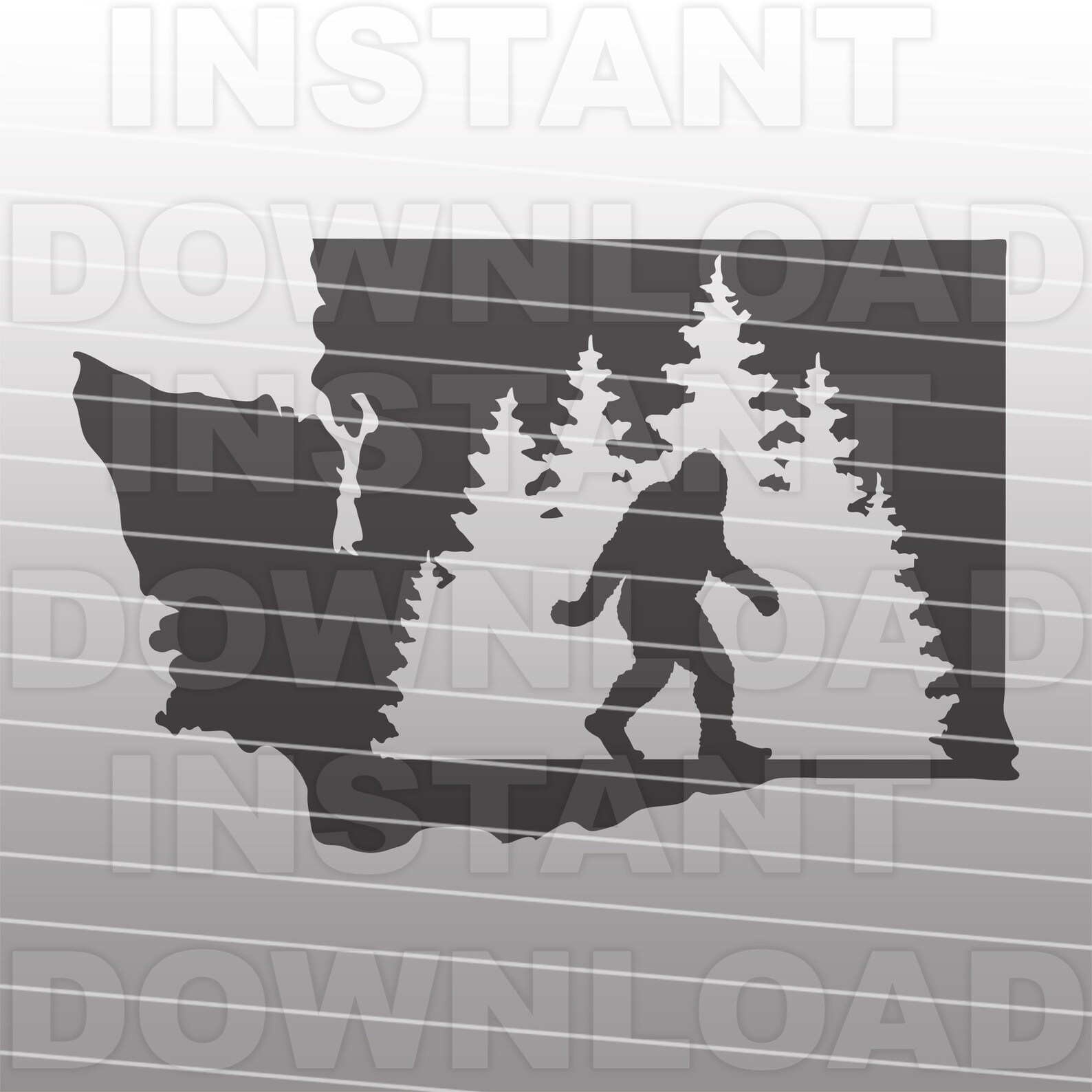 Bigfoot SVG File,bigfoot Mountain Forest Scene Svg,washington Bigfoot ...