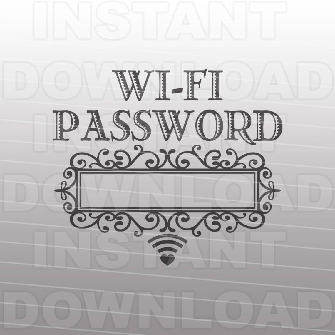 Wifi Password Svg File,wifi Sign Template SVG File -commercial ...