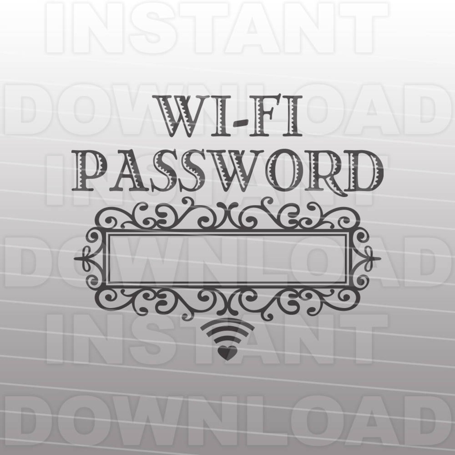Wifi Password Svg File,wifi Sign Template SVG File -commercial ...
