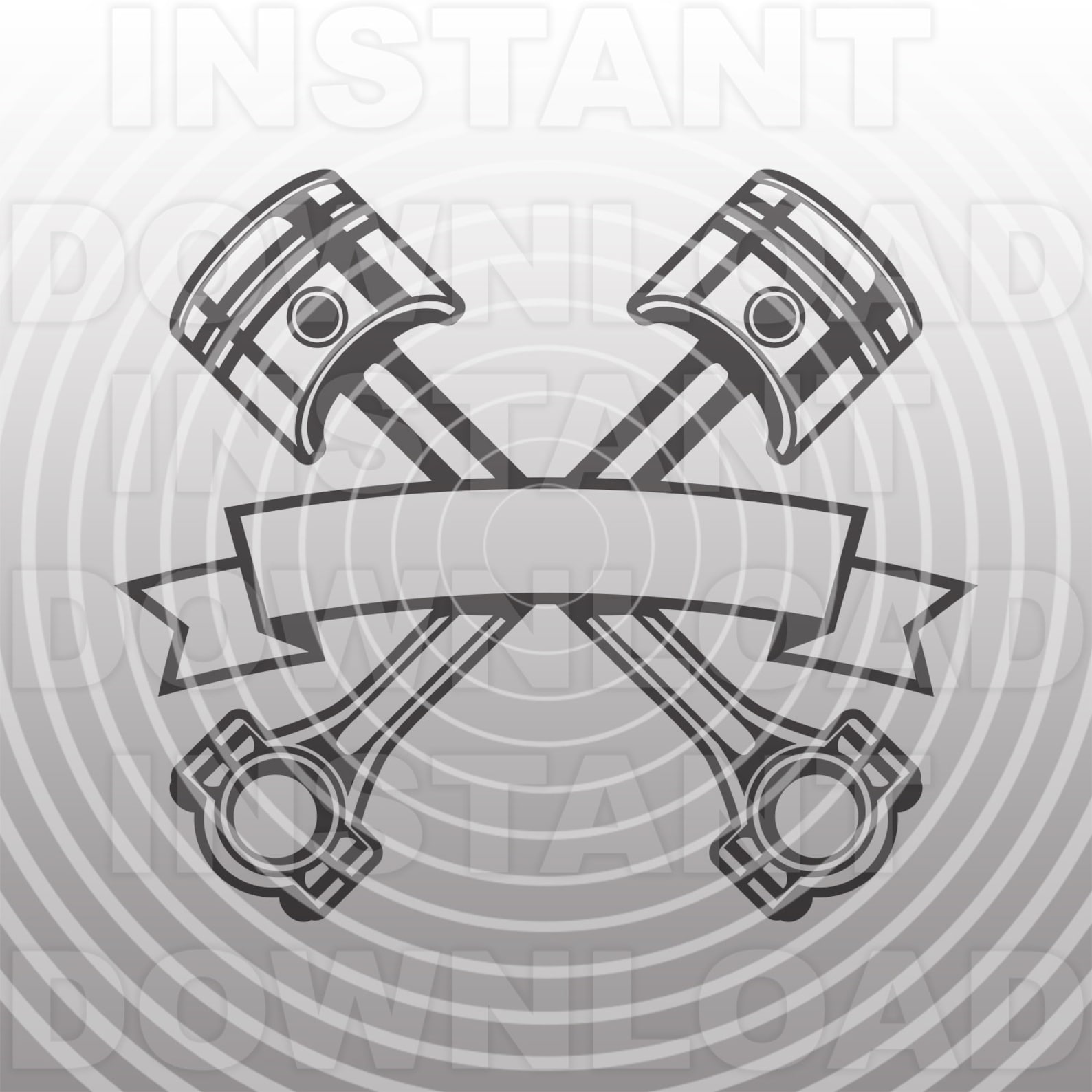 Crossed Pistons With Banner SVG File,car Mechanic Garage Svg -vector ...