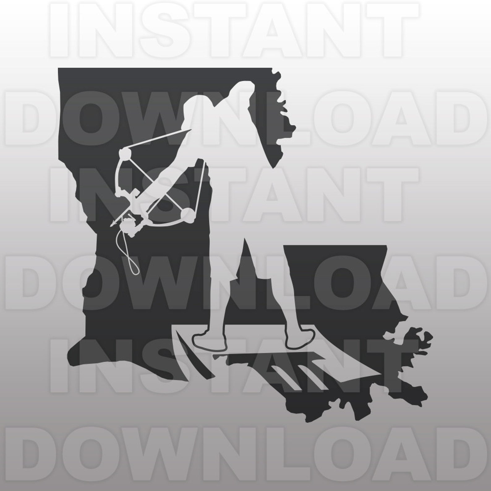 Louisiana Bowfishing Fisherman SVG File,bow Fishing SVG -commercial ...