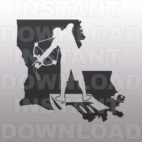 Louisiana Bowfishing Fisherman SVG Filebow Fishing SVG | Etsy