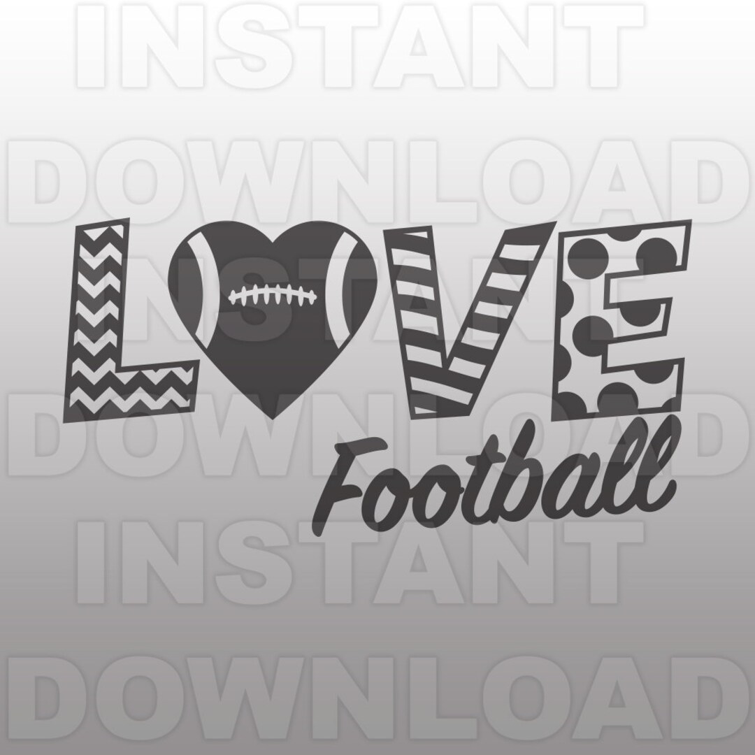 Football Heart SVG File,love Football SVG File -commercial & Personal ...