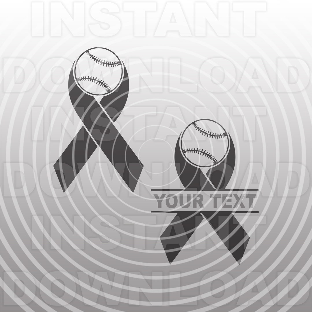 Baseball Cancer Awareness Ribbon SVG File,cancer Fundraiser Svg -vector ...