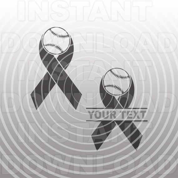 Baseball Cancer Awareness Ribbon SVG Filecancer Fundraiser | Etsy