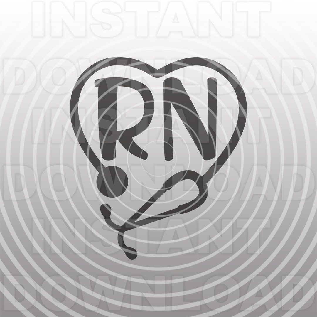RN Stethoscope Heart SVG File,registered Nurse Svg,nursing Svg ...