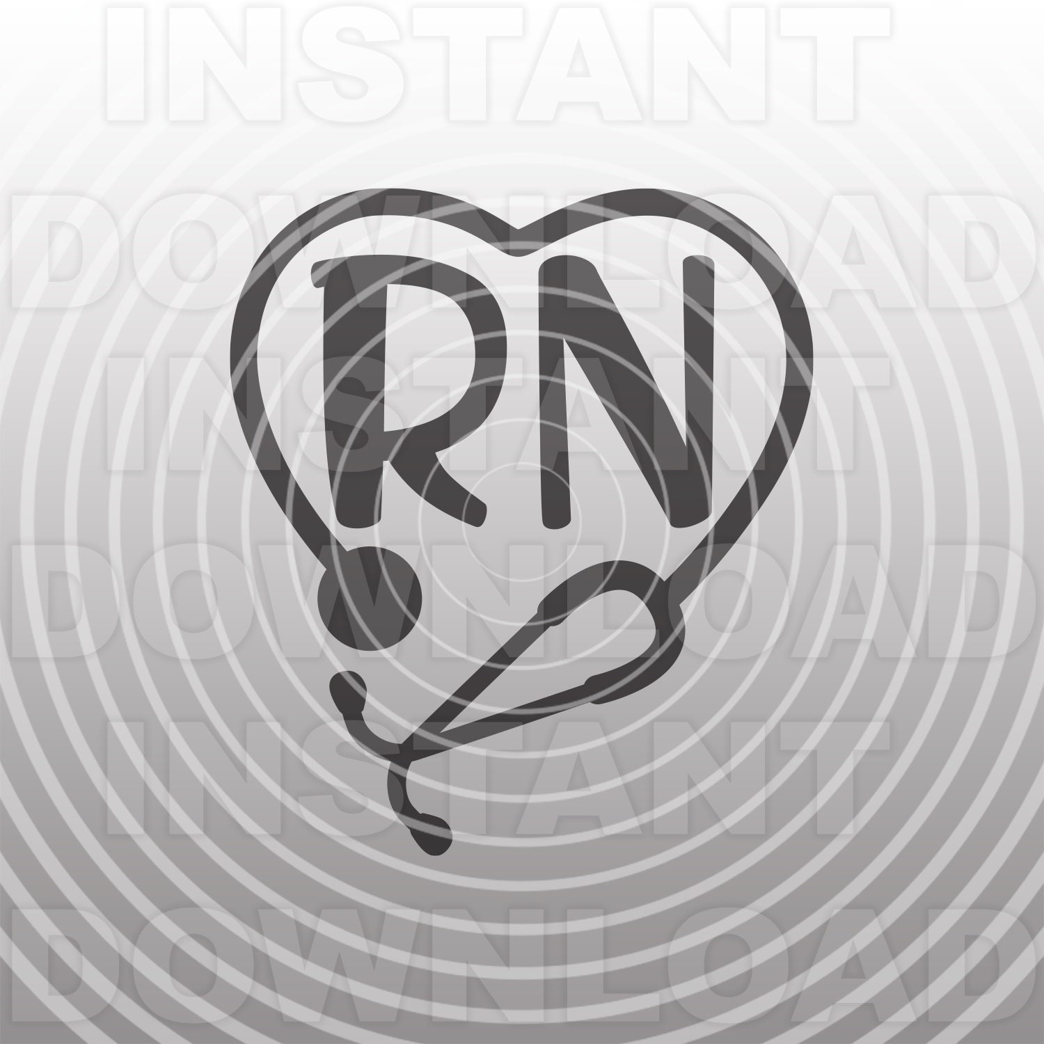 RN Stethoscope Heart SVG Fileregistered Nurse Svgnursing Svg - Etsy
