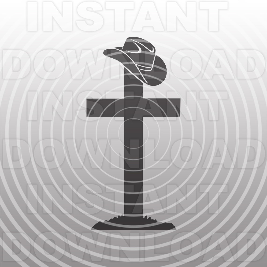 Cowboy Hat With Christian Cross Memorial SVG Filecowgirl - Etsy