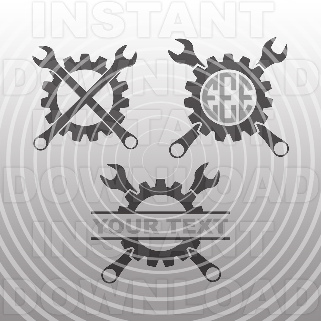 Gear With Wrenches SVG File,auto Car Mechanic Svg,mechanic Logo SVG ...