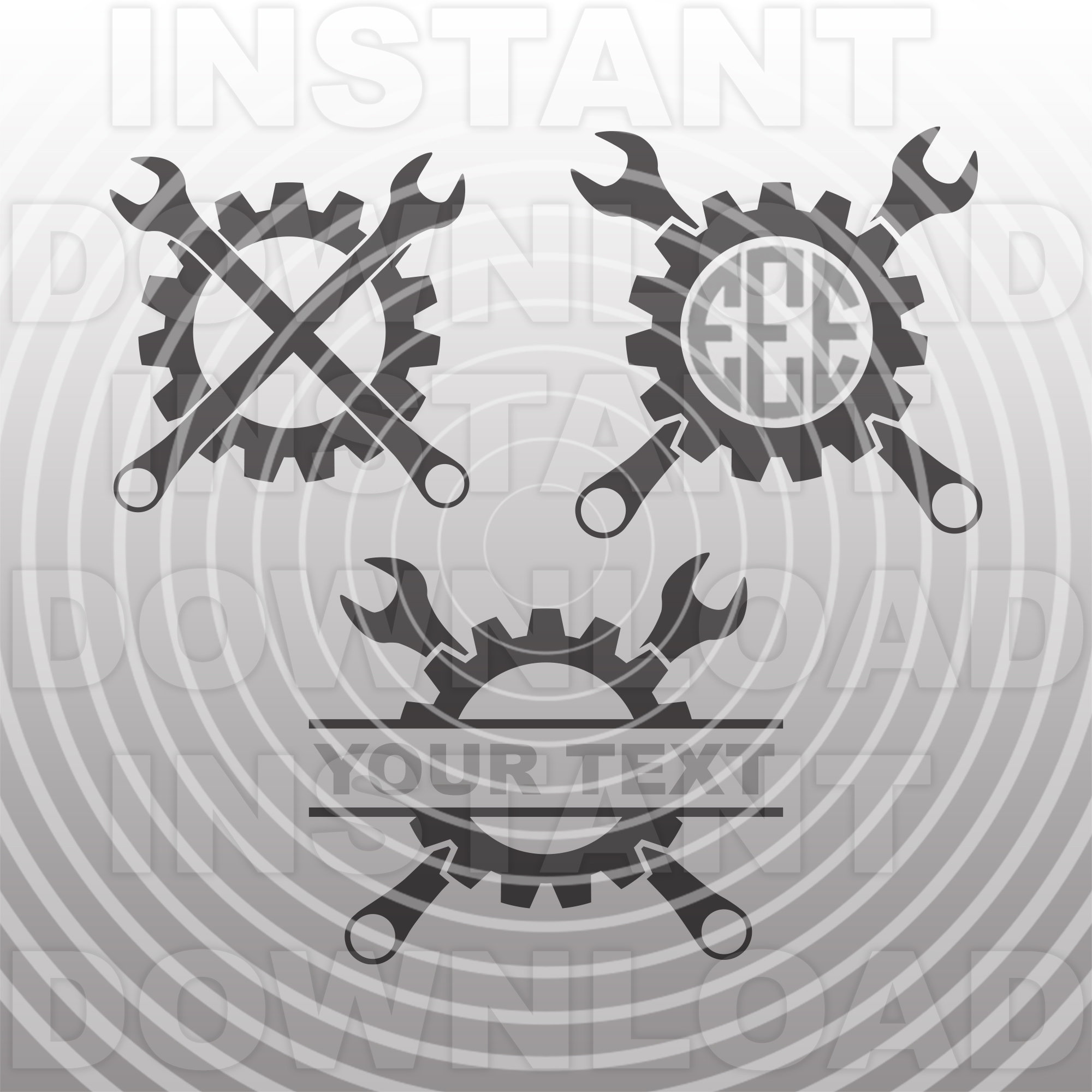 Gear with Wrenches SVG FileAuto Car Mechanic SVGMechanic | Etsy