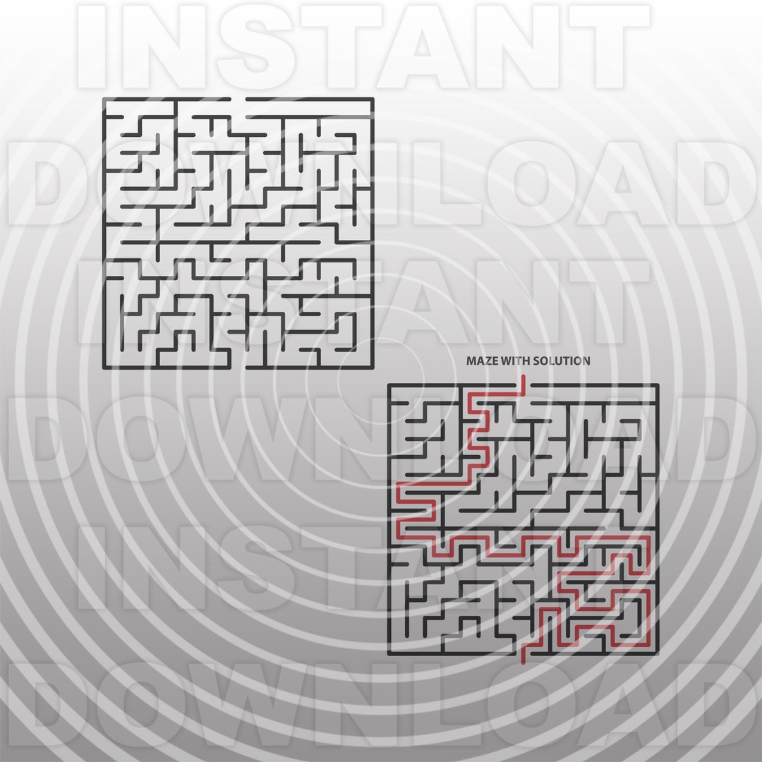 Easy Square Maze SVG File,small Maze Svg,maze Puzzle Svg,simple Maze ...
