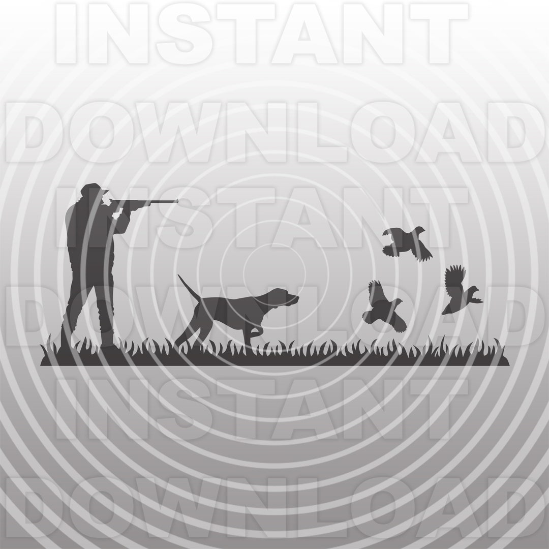 Quail Hunter With English Pointer Dog SVG File,quail Flying SVG -vector ...