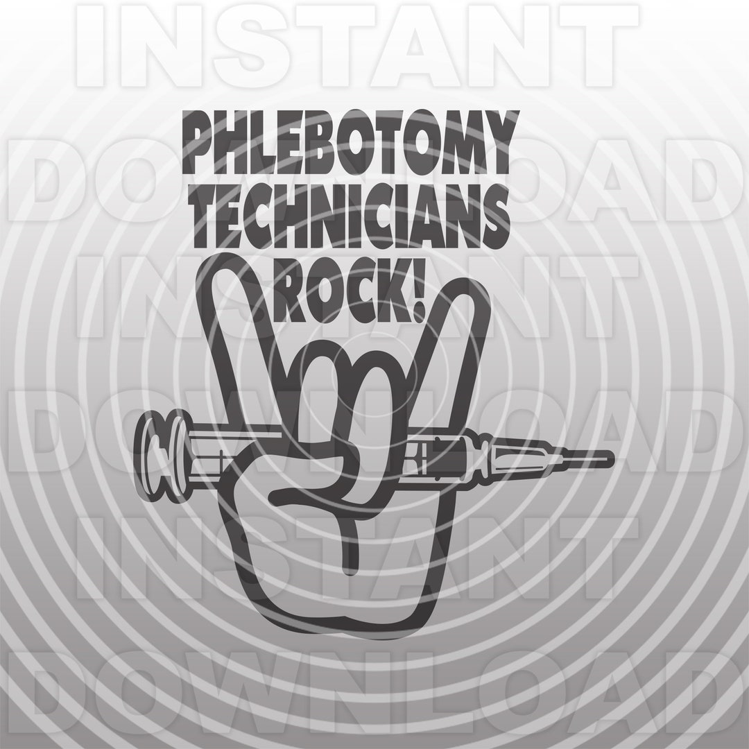 Phlebotomy Technicians Rock SVG File,rock on Hands Svg,syringe ...