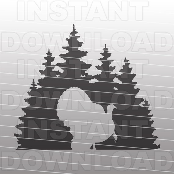 Wild Turkey Strutting in Forest Scene SVG Fileturkey Hunter - Etsy