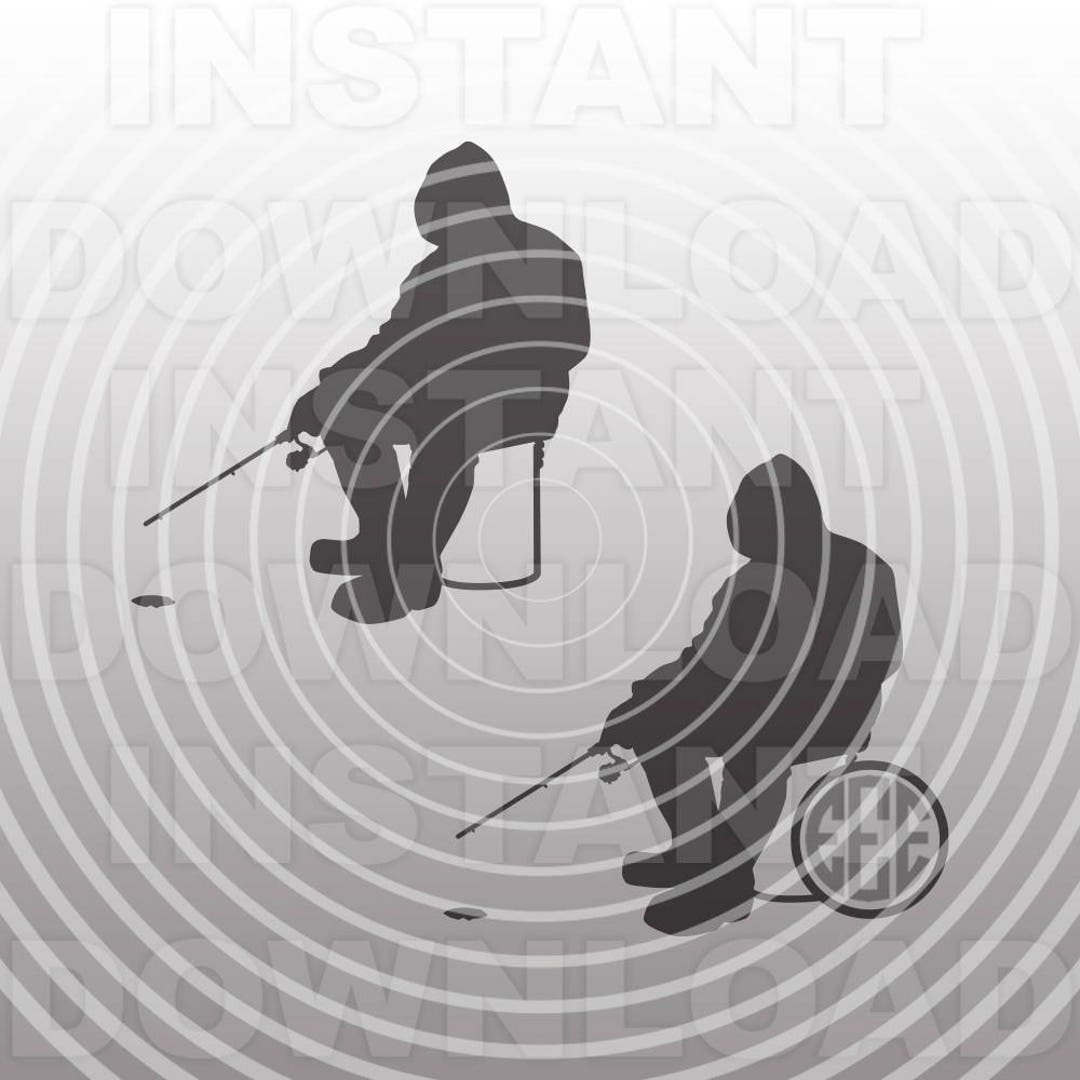 Ice Fishing SVG File,ice Fisherman SVG File -vector Art for Commercial ...