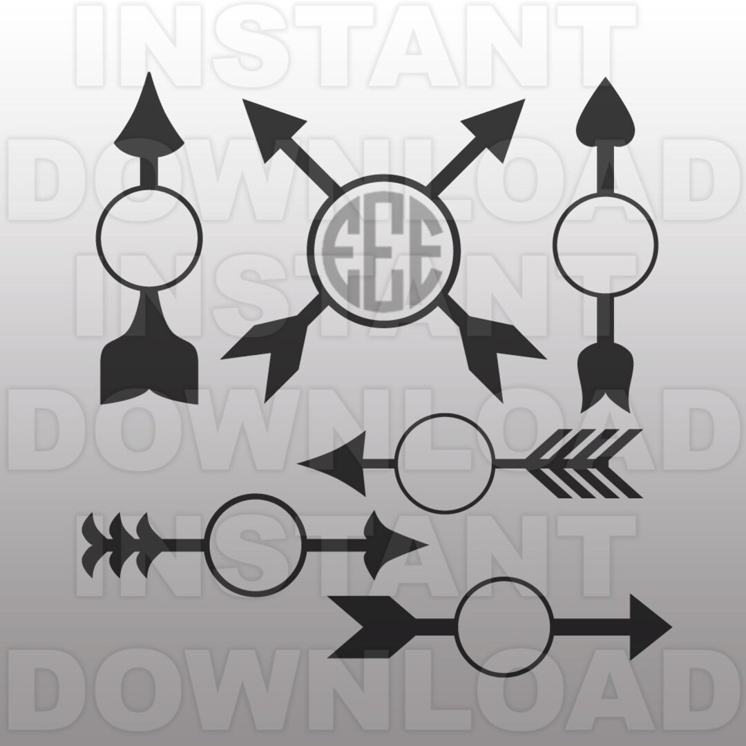 Arrows Monogram Frames SVG File Cutting Template-clip Art for ...