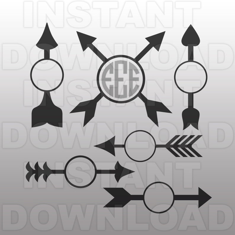 Arrows Monogram Frames SVG File Cutting Template-clip Art for ...