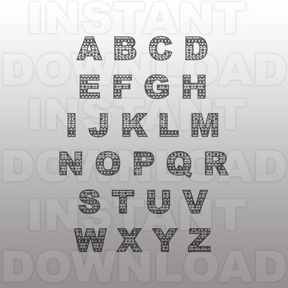 Paper, Party & Kids Tribal Aztec Alphabet Aztec Font Letter Monogram ...