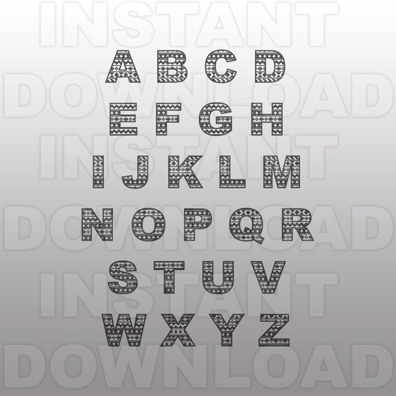 Aztec Tribal Font SVG Aztec Alphabet SVG File Monogram SVG - Etsy