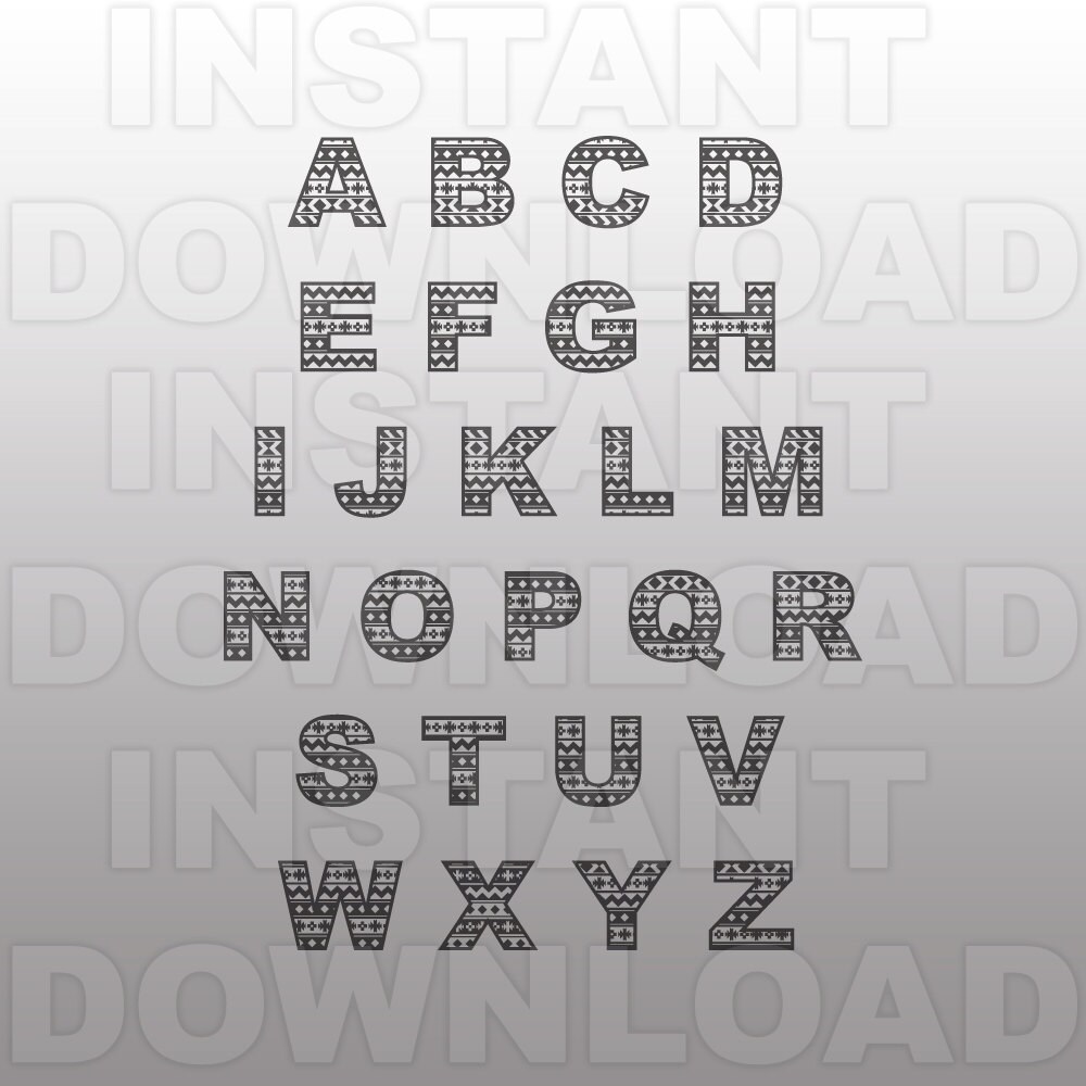 Aztec Tribal Font SVG Aztec Alphabet SVG File Monogram SVG - Etsy