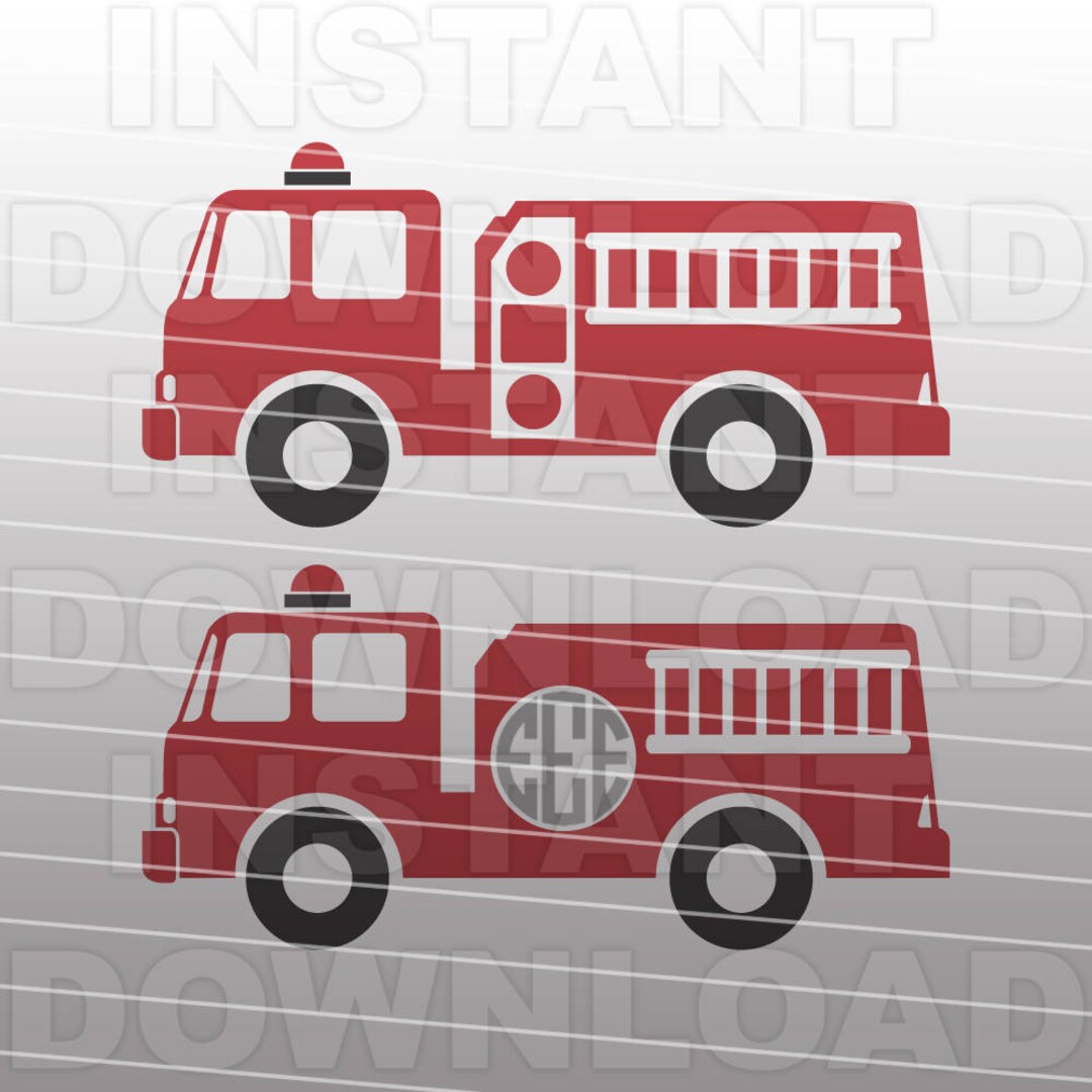 Fire Engine SVG File,fireman Monogram SVG File-cutting Template-vector ...