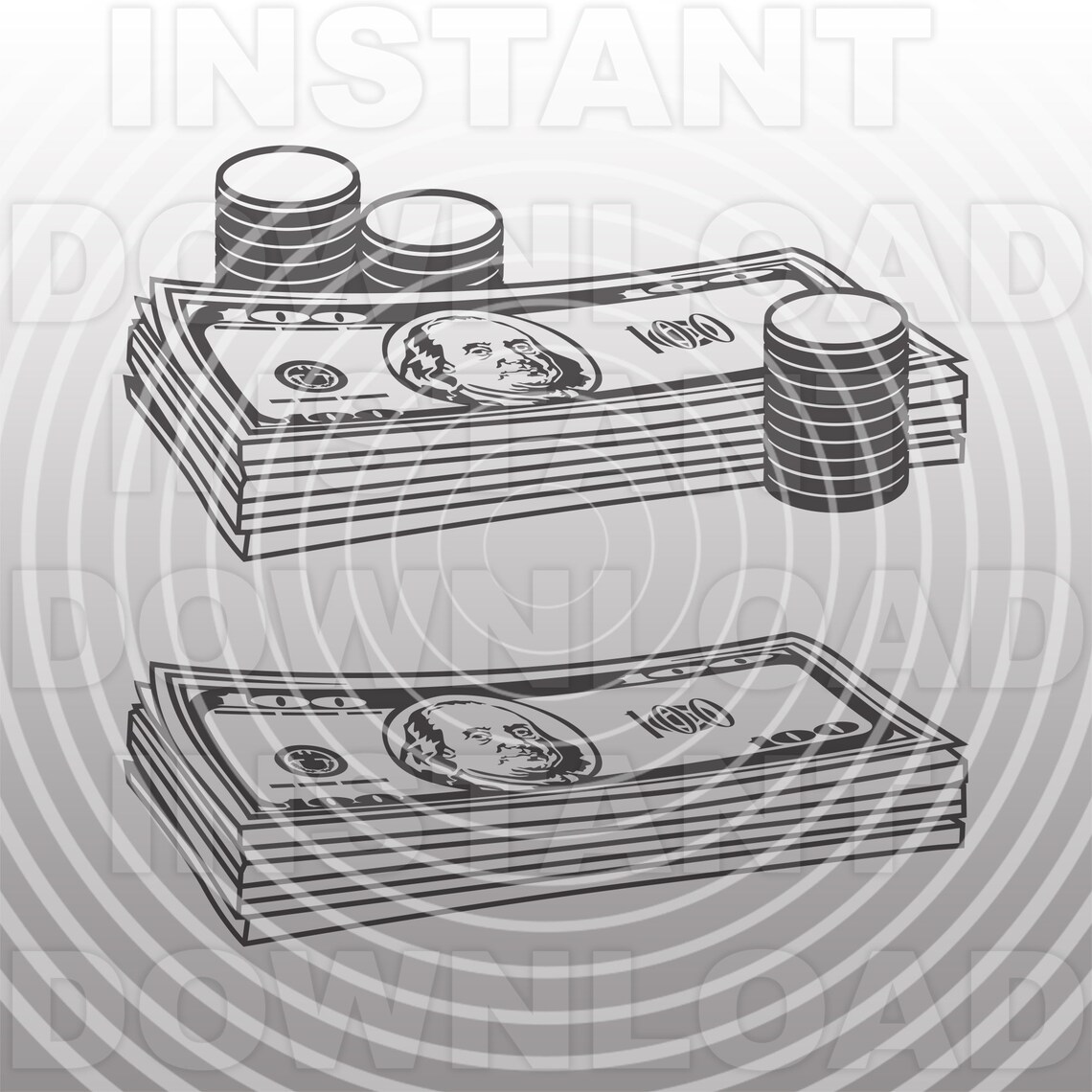 Stack of Money SVG File100 Dollar Bill Svgmoney Svgcash - Etsy