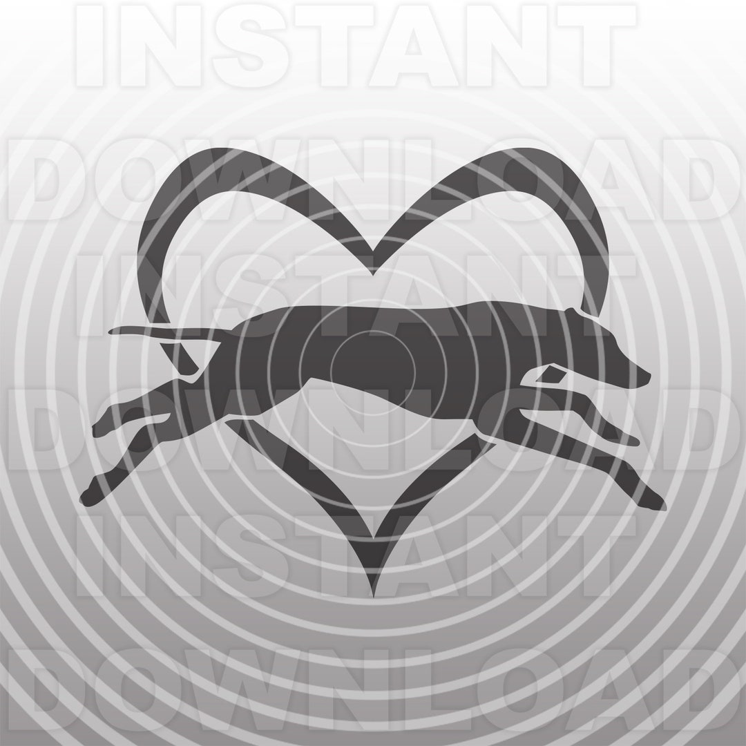 Greyhound Heart SVG File,greyhound Dog Svg,rescue Dog SVG -vector Art ...