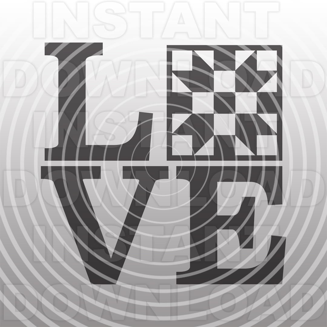 LOVE Barn Star Quilt Block Pattern SVG File,quilter Svg -vector Clip ...