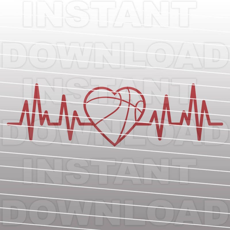 Basketball Heartbeat Svg - Etsy