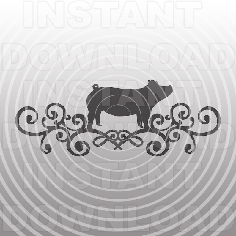 Show Pig With Fancy Filigree SVG Filelivestock Svgfarm - Etsy