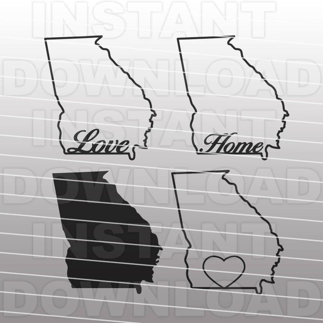Georgia State SVG File,state Outline Svg,cutting Template-vector Clip ...
