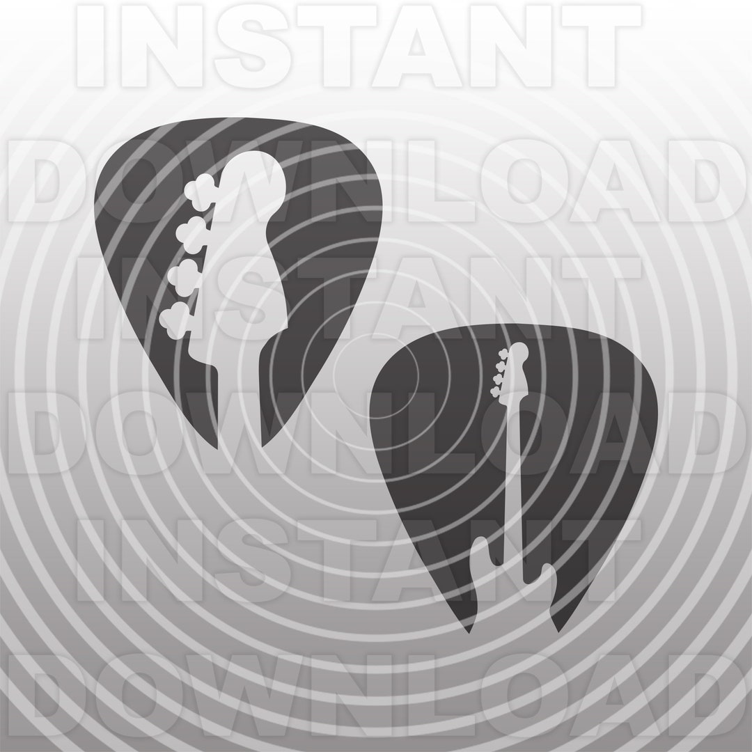 Bass Guitar With Picks SVG File,rock Music SVG -vector Art Commercial ...