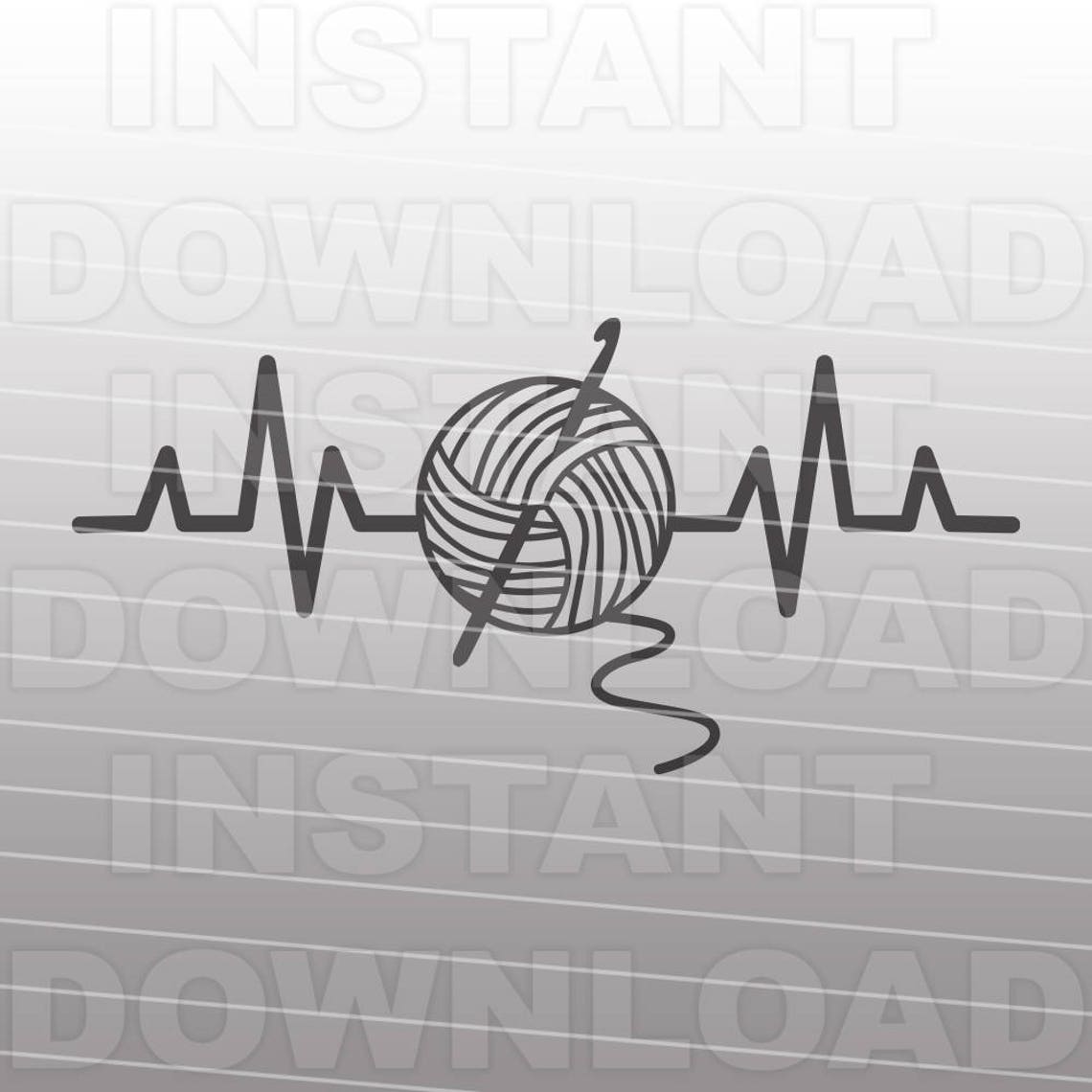 Crochet EKG SVG Filecrochet Hook Svgcrochet Heartbeat - Etsy