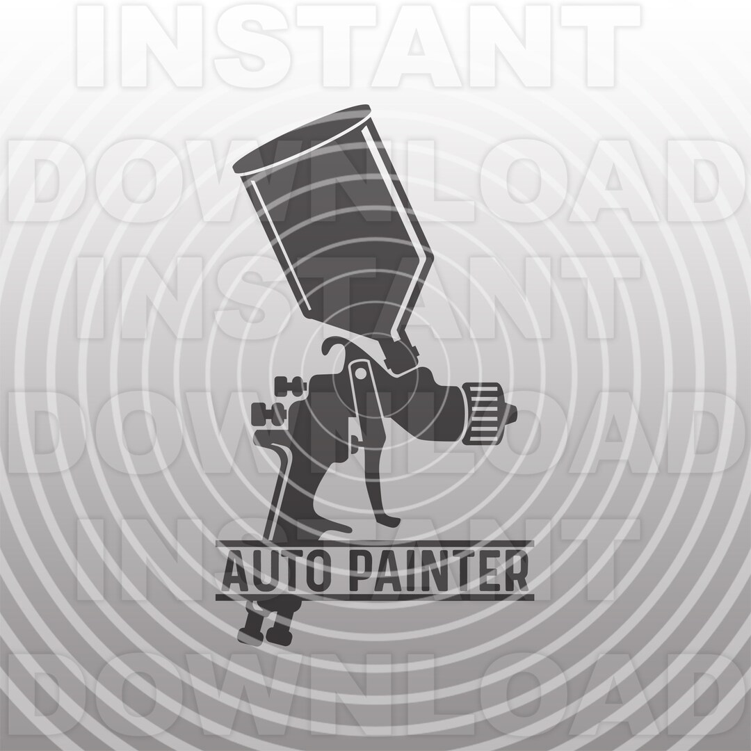 Auto Painter Logo Design SVG File,automotive Spray Gun Svg,car Painter ...