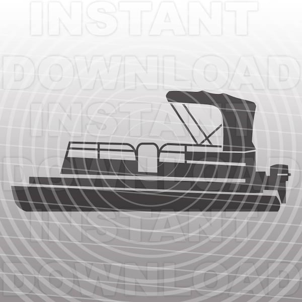 Pontoon Boat Svg - Etsy