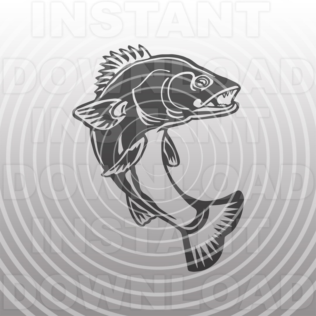 Walleye Jumping SVG File,yellow Pike Svg,fishing Svg,fisherman Svg ...