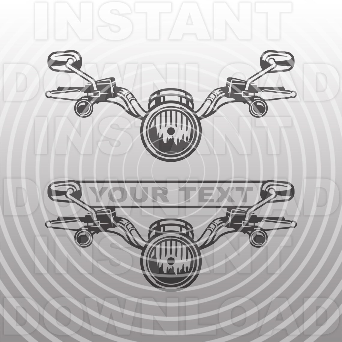 Motorcycle Handlebars With Headlight SVG Filemotorcycle - Etsy India