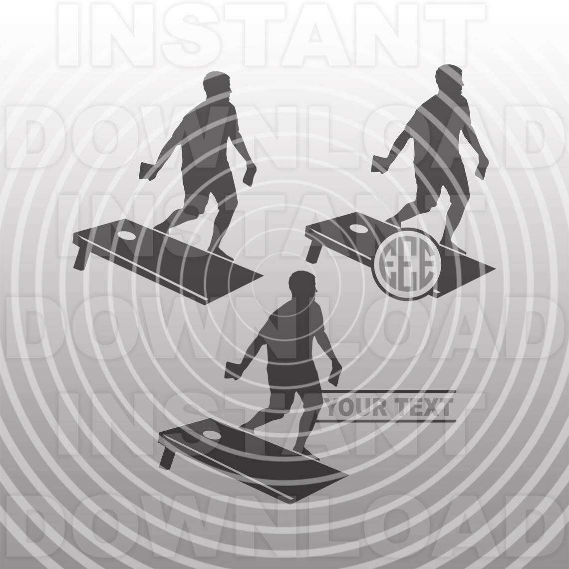 Cornhole SVG File,cornhole Monogram Svg,male Cornhole Player Svg ...