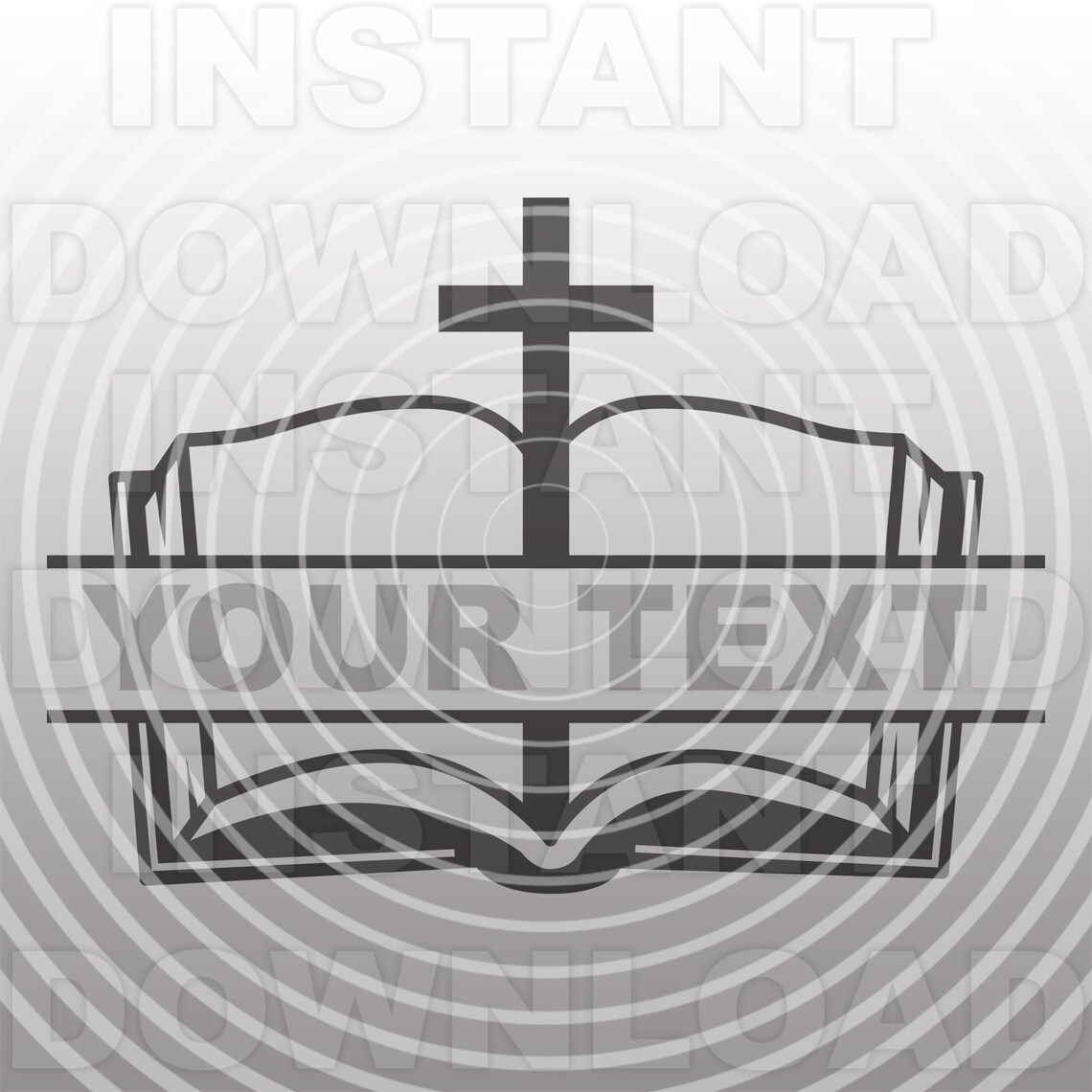 Open Bible Split Monogram Frame SVG File,christian Cross Svg,bible ...