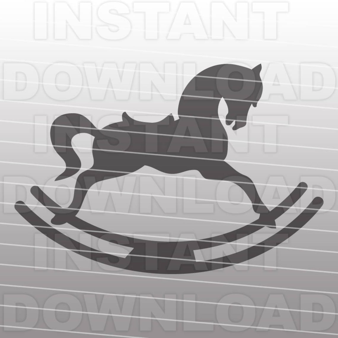 Rocking Horse SVG File-cutting Template-vector Clip Art for Commercial ...