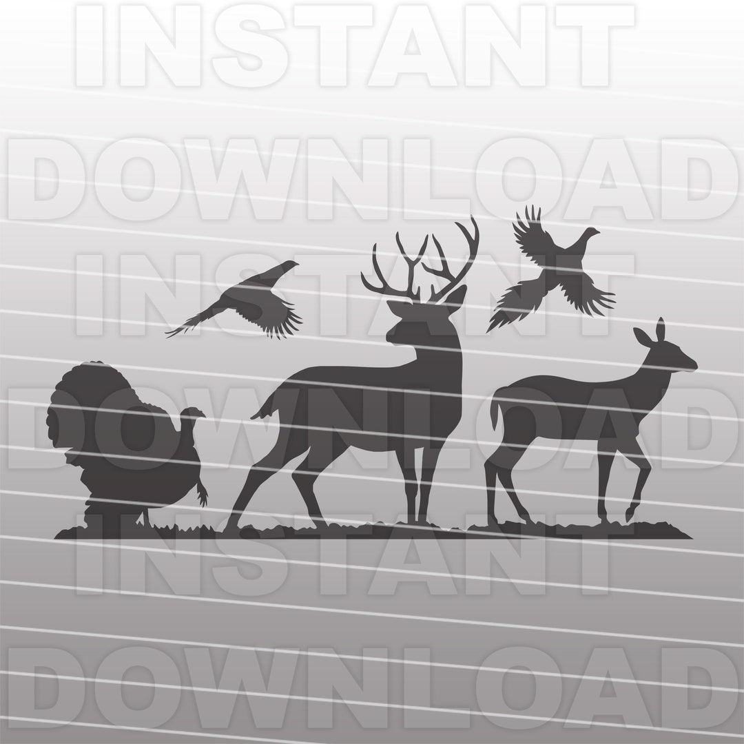 Wildlife Scene Svg,turkey Hunting SVG File,deer Hunting Svg,pheasant ...