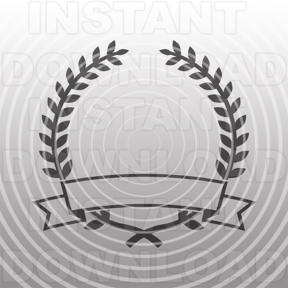 Laurel Wreath With Curved Banner SVG Filelaurel Wreath Emblem - Etsy